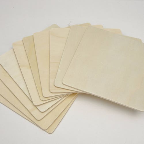 4 Wooden Squares Large Wood Squares Set of 10 | Etsy