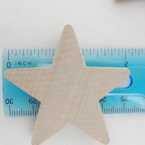 12 Traditional 2 Inch (2") Wooden Stars, 2" X 1/4" Wood Star ...
