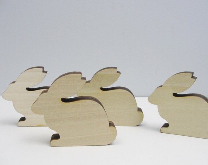 Wooden Bunny Rabbit Cutout 2 Tall Unfinished Diy Set of 4 - Etsy