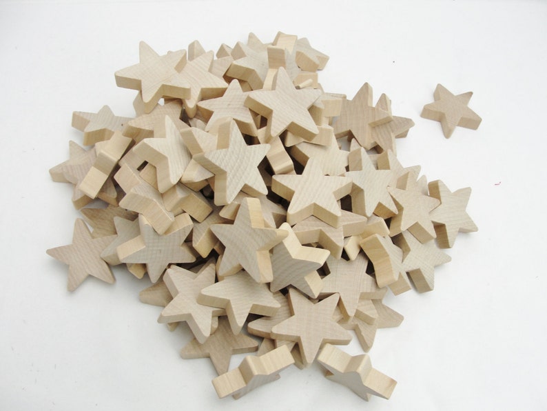 100 Traditional 2 inch star 1/2 thick wood chunky | Etsy