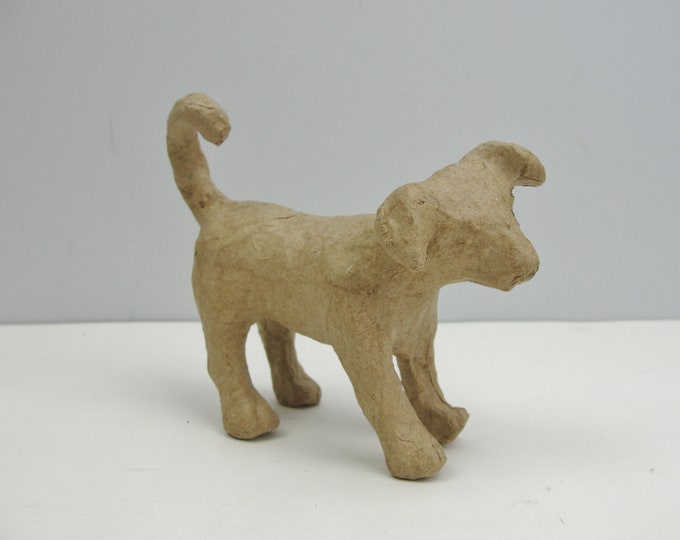 Small Paper Mache Dog With Curled Tail - Etsy