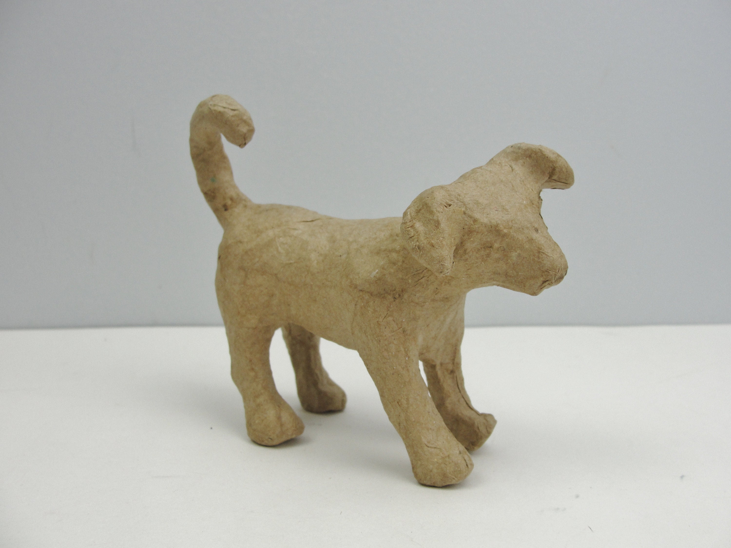 Small Paper Mache Dog With Curled Tail - Etsy