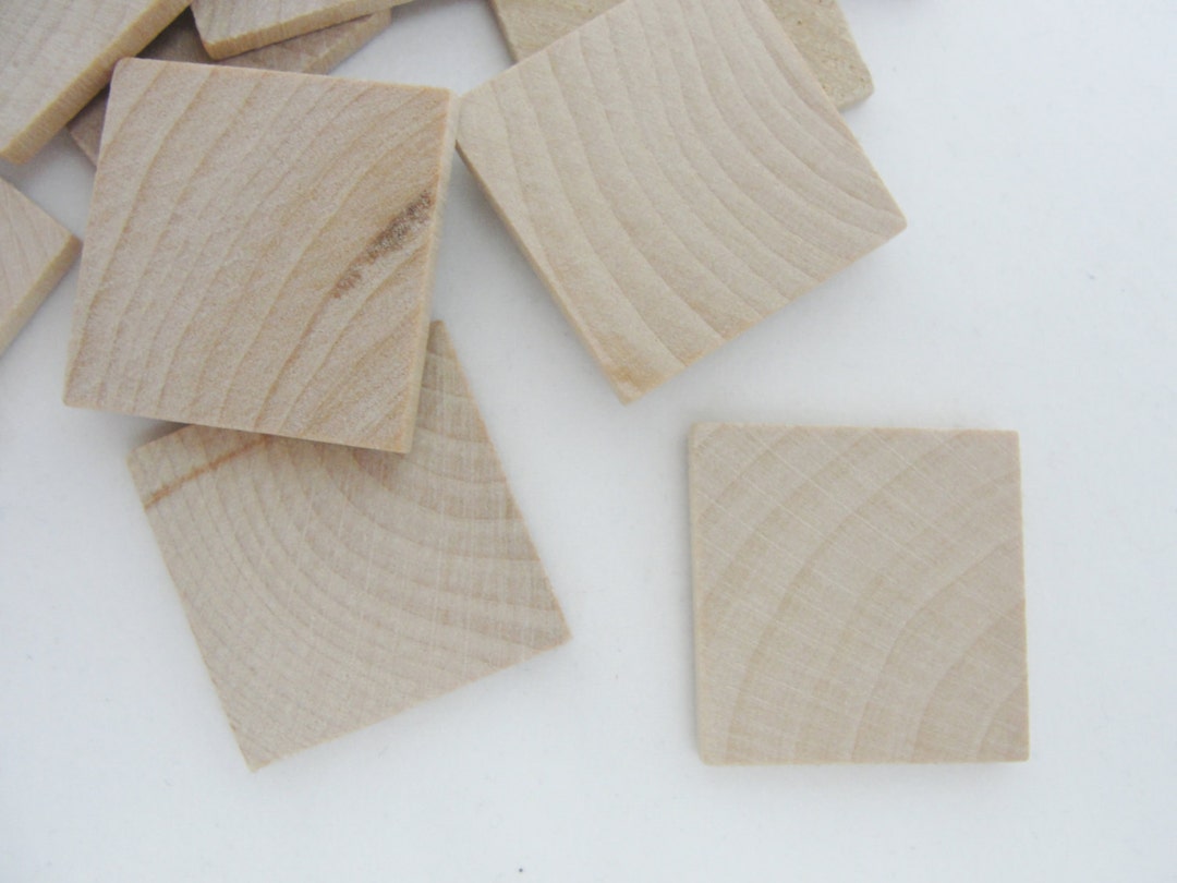 Wooden Tiles, Wooden Squares, 1 Inch (1") Square, 1/8" Thick, Set of 12 ...