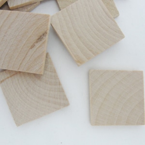 Wooden Tiles, Wooden Squares, 1 Inch (1") Square, 1/8" Thick, Set of 12 ...