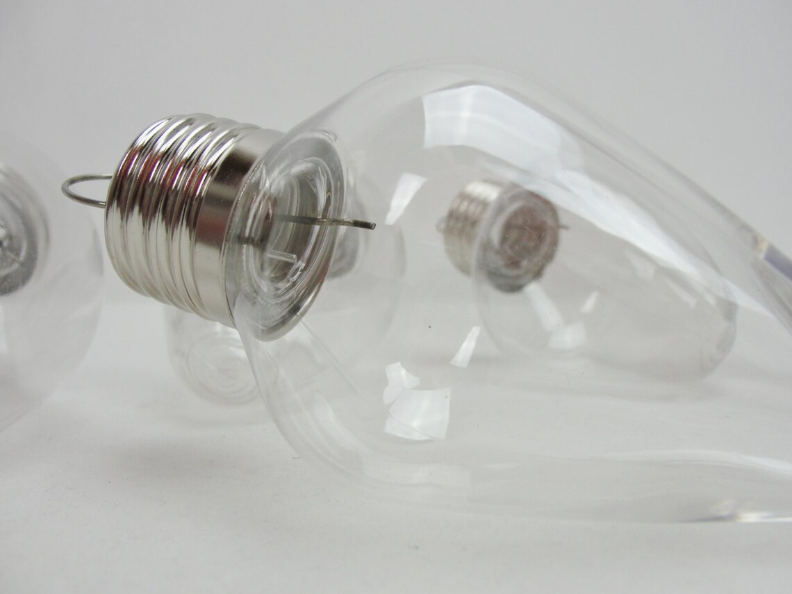 Plastic Fillable Light Bulb Shaped Ornament Diy Set of 5 - Etsy