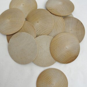 12 Large Wooden Domed Disks 2 7/8", Wooden Circle, Domed Disc, 7/16 ...