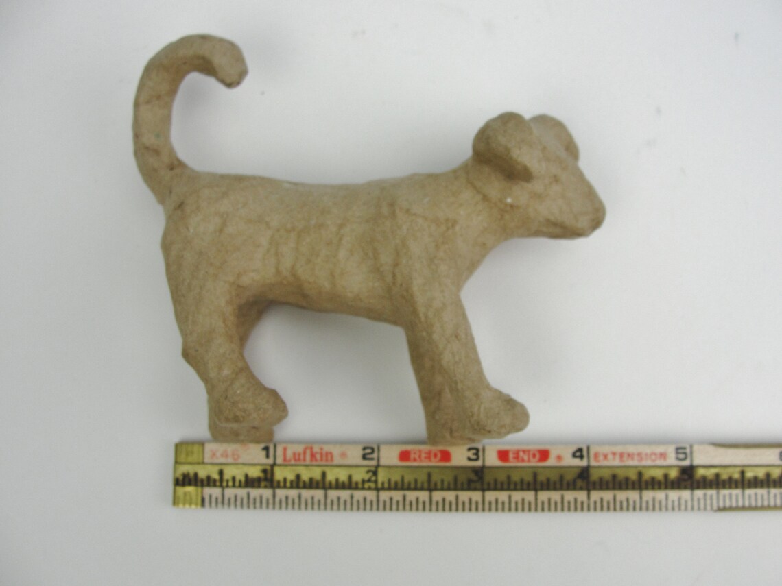 Small Paper Mache Dog With Curled Tail - Etsy