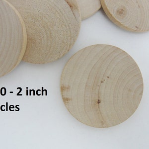 100 Wood 2 Inch Circles, Wood Disc, Wooden Disk 2" X 1/4" Thick ...