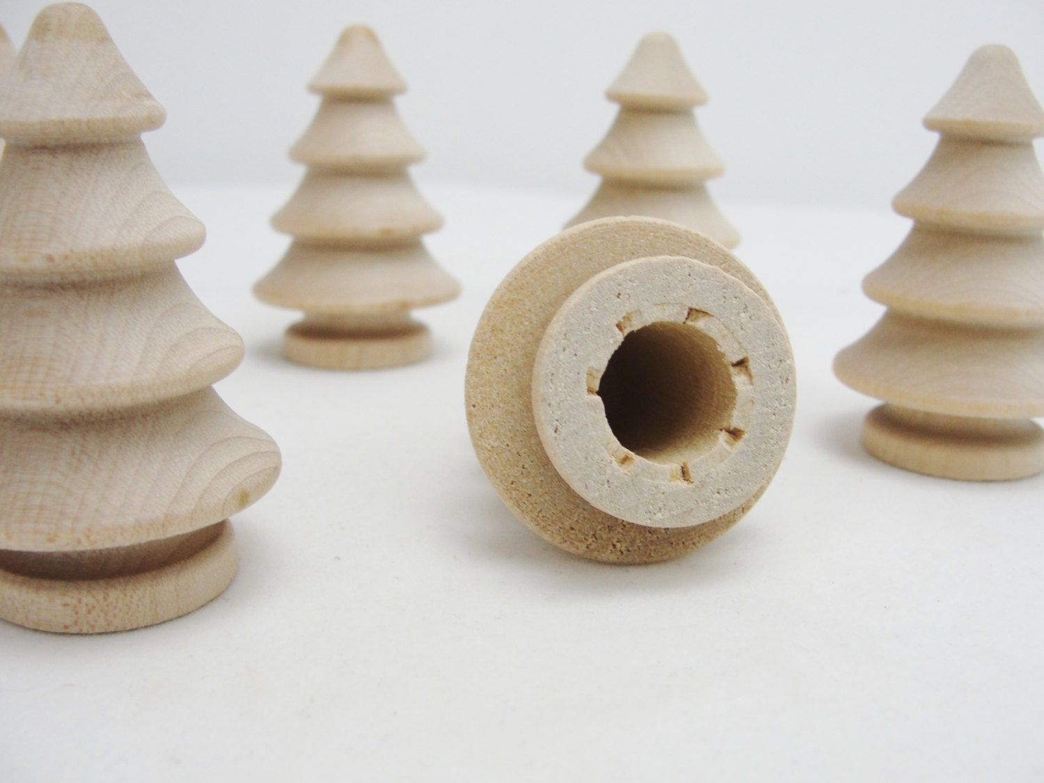 Wooden 3 Dimensional Tree, 2" Tree, Turned Wooden Tree, DIY Medium Tree ...