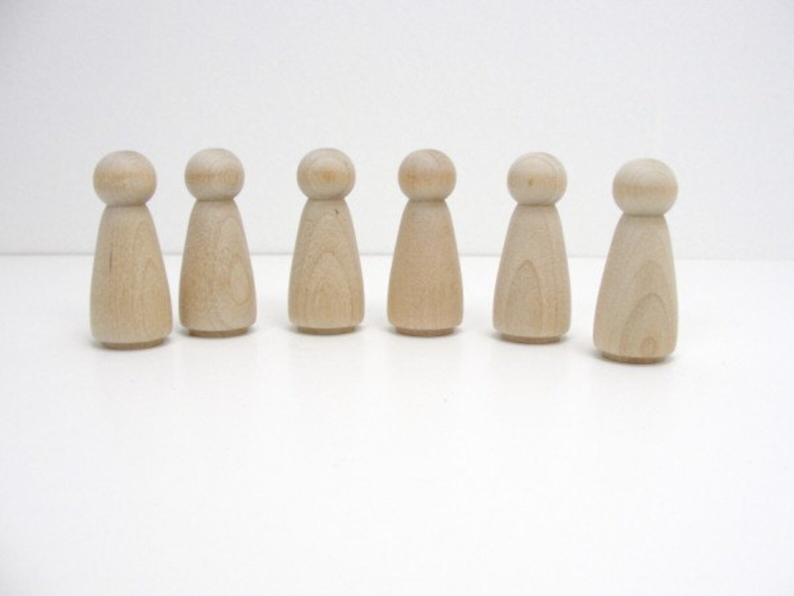 Wooden Peg People Lady Unfinished DIY Set of 6 | Etsy