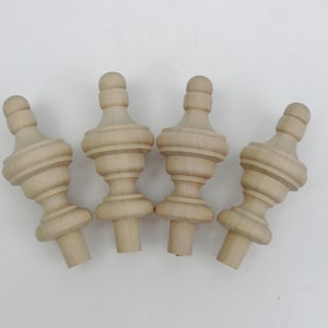 Small Wooden Finial Set of 4 - Etsy