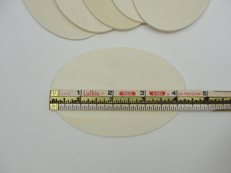 Wood oval 4 3/8 x 2 7/8 set of 6 | Etsy