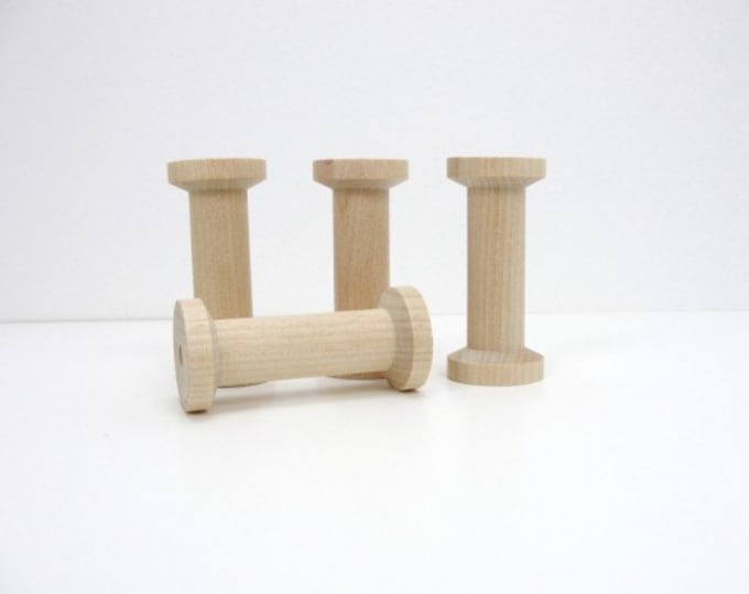 Wooden Spool 2.75 Tall Set of 4 Wood Spools - Etsy