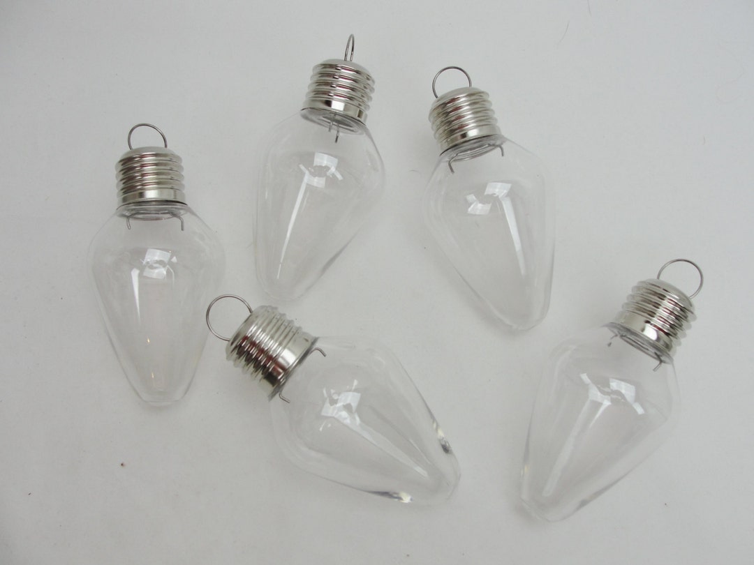Plastic Fillable Light Bulb Shaped Ornament Diy Set of 5 - Etsy