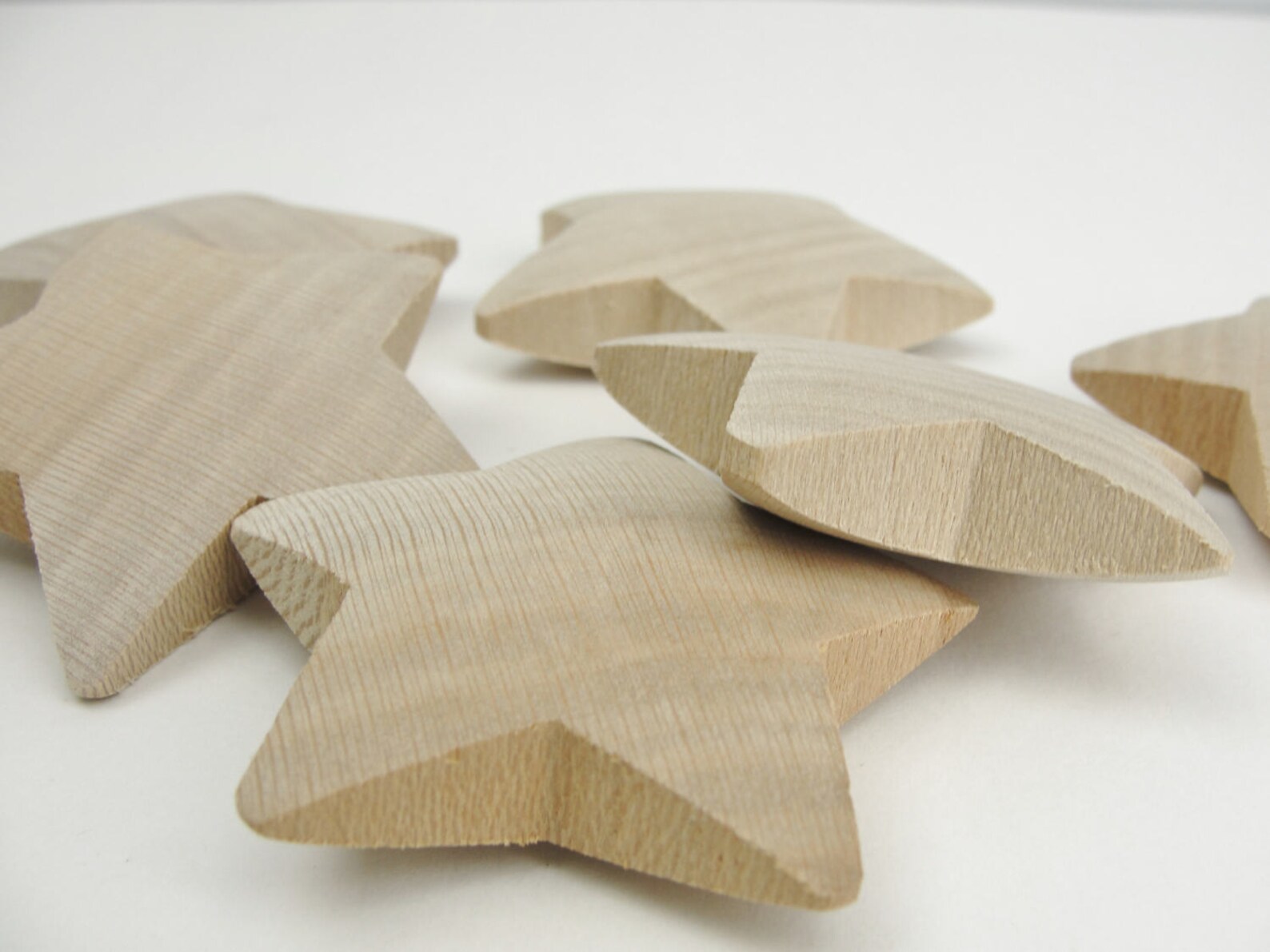 6 Wooden Puffy Stars 2 1/4" - Etsy