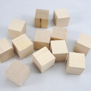 Small Wooden Cube, One Inch Unfinished Wooden Cube, 1" Unfinished ...
