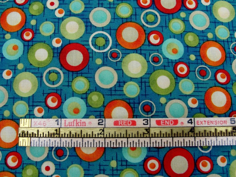 Doodle Days Calendar dots on turquoise fabric by Henry Glass | Etsy