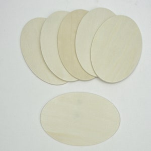 Wood oval 4 3/8 x 2 7/8 set of 6 | Etsy