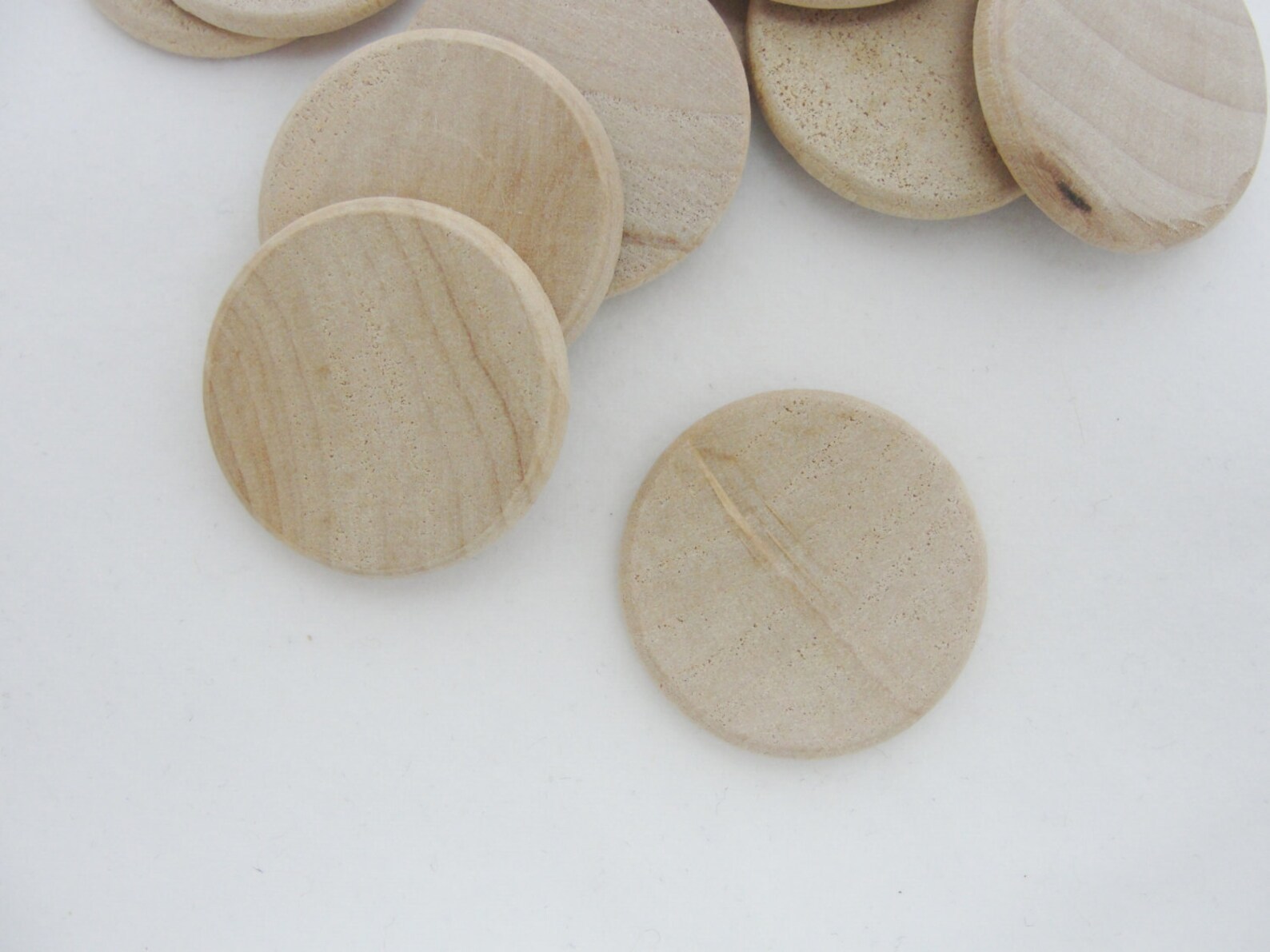 50 Wooden Circles, 1 Inch Wood Disk, 1" Wood Disc 1/8" Thick Unfinished ...