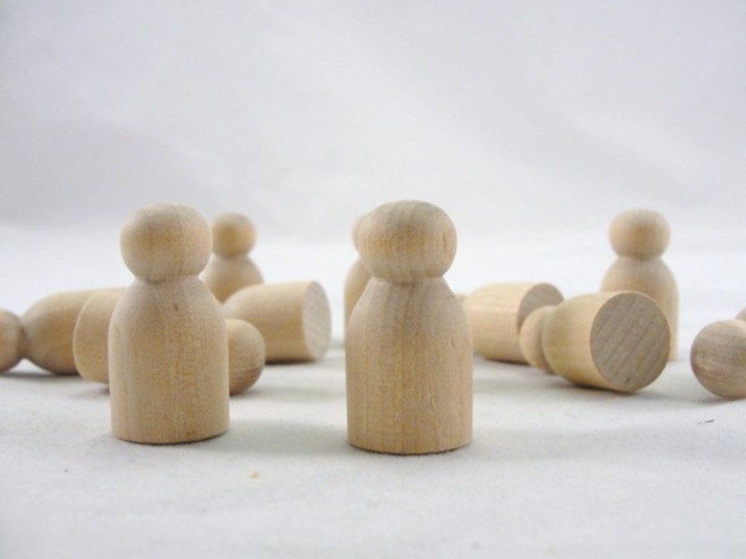 Wooden Baby Mini Peg People Unfinished DIY Set of 20 - Etsy