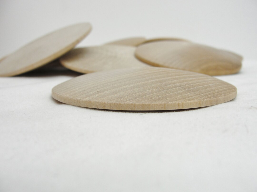 12 Large Wooden Domed Disks 2 7/8", Wooden Circle, Domed Disc, 7/16 ...