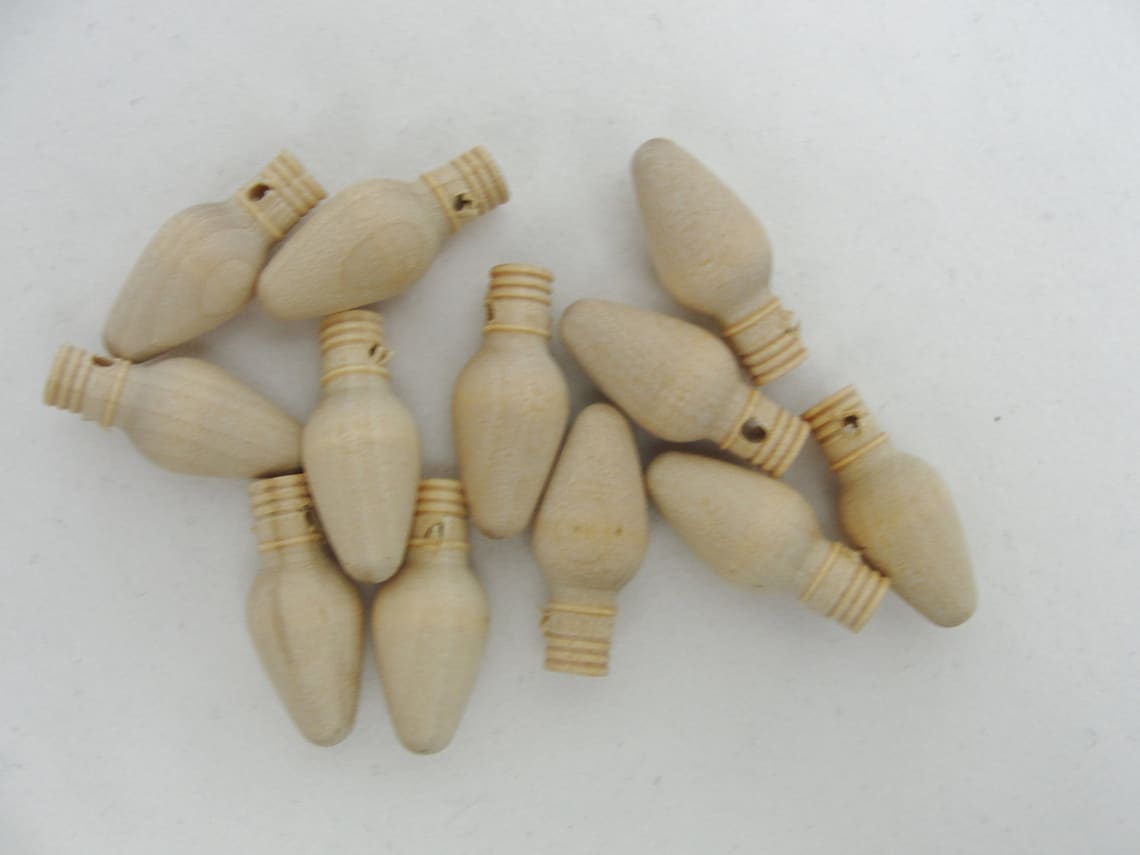 Wooden Light Bulb 1 Wooden Christmas Tree Light Ornament - Etsy