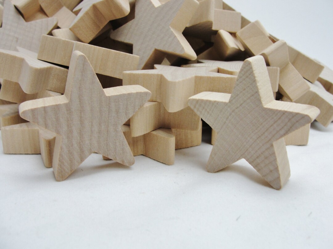 100 Traditional 2 Inch Star 1/2 Thick Wood Chunky - Etsy