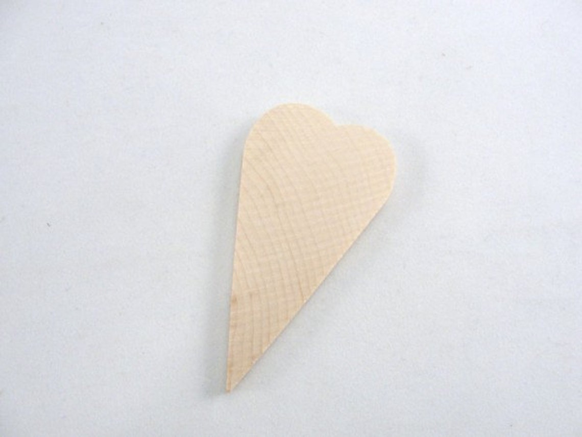 6 Wooden primitive heart 2 3/4 inch 2.75 tall | Etsy