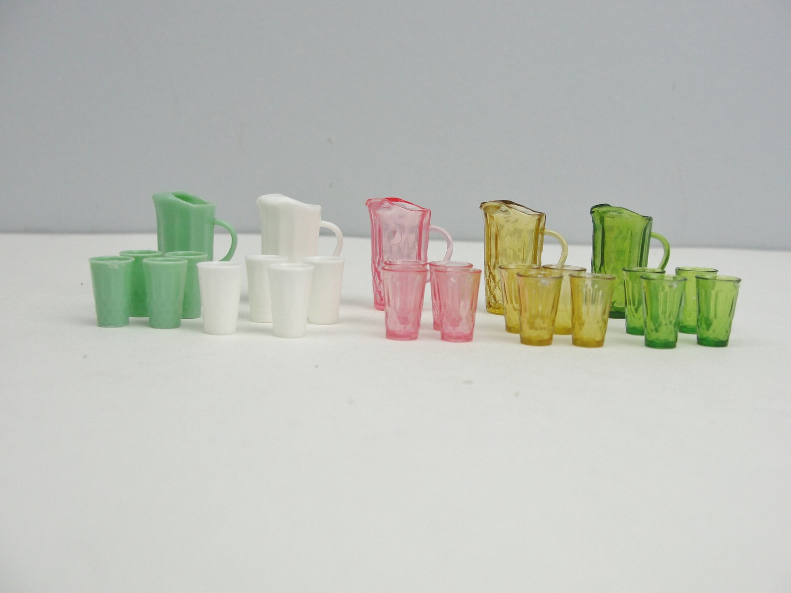 Dollhouse Miniature Pitcher and Glasses Choose Your Color - Etsy