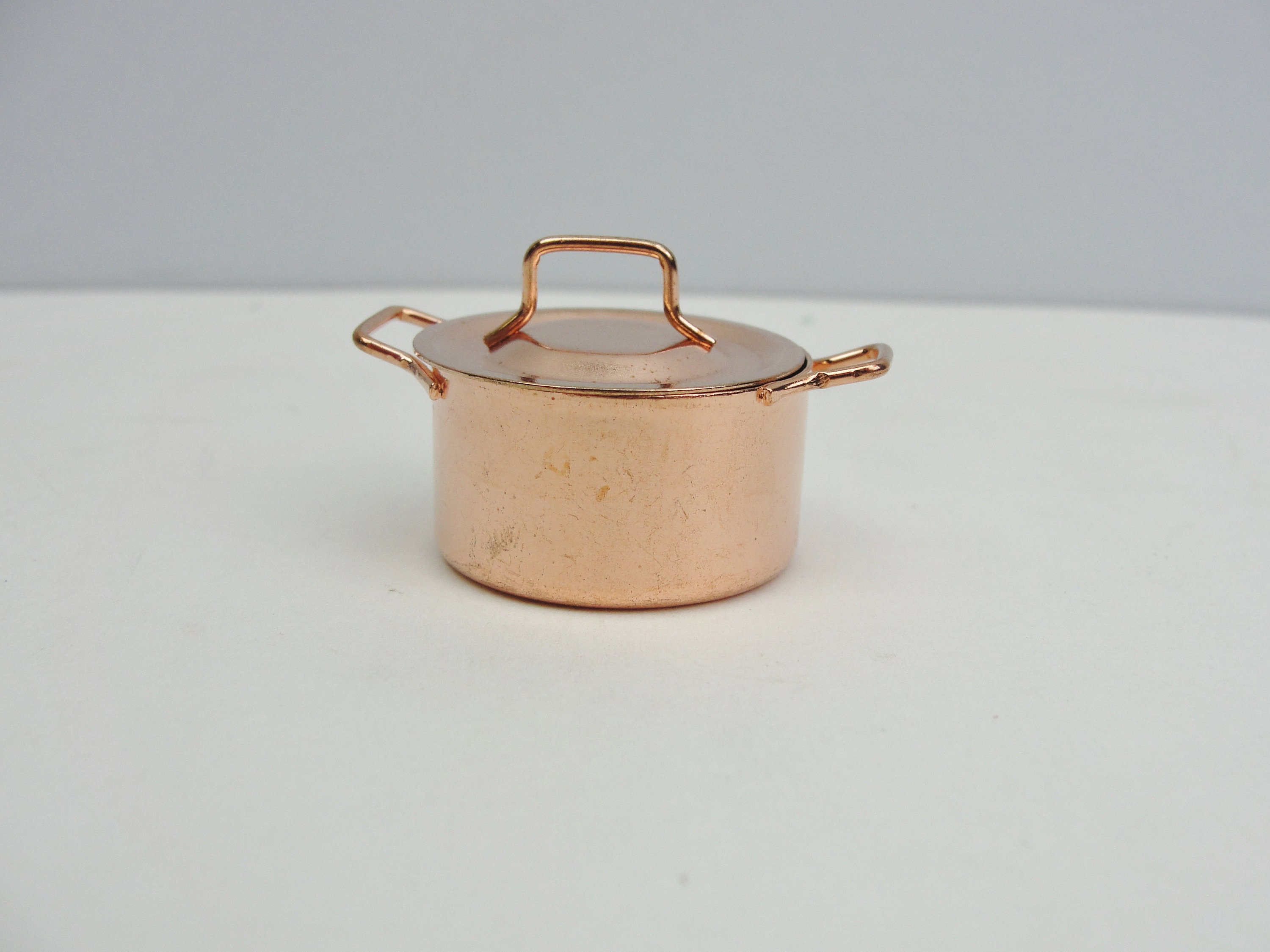 Miniatures Dolls & Miniatures Dollhouse Miniature Copper Stock Pot w ...
