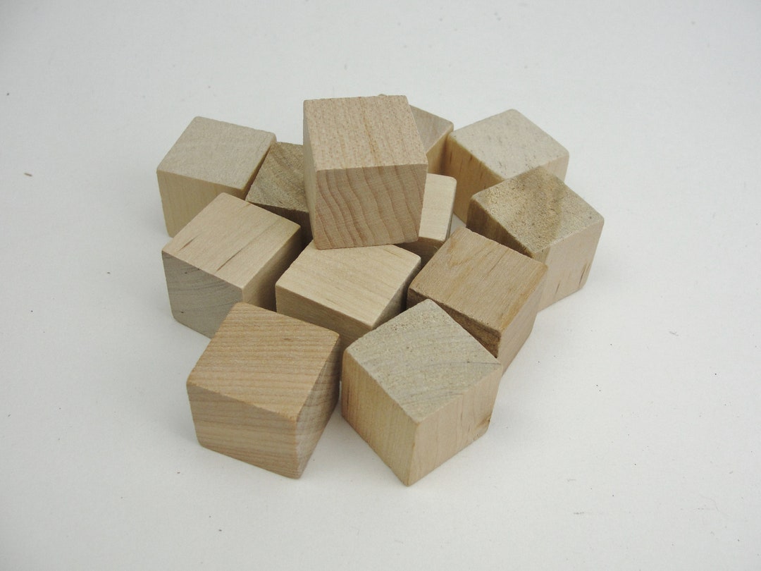 Small Wooden Cube 3/4" Wood Block Set of 12 - Etsy
