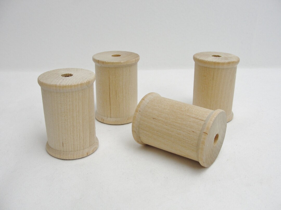 Wooden Spool 2" Tall Set of 4, Wood Spools - Etsy