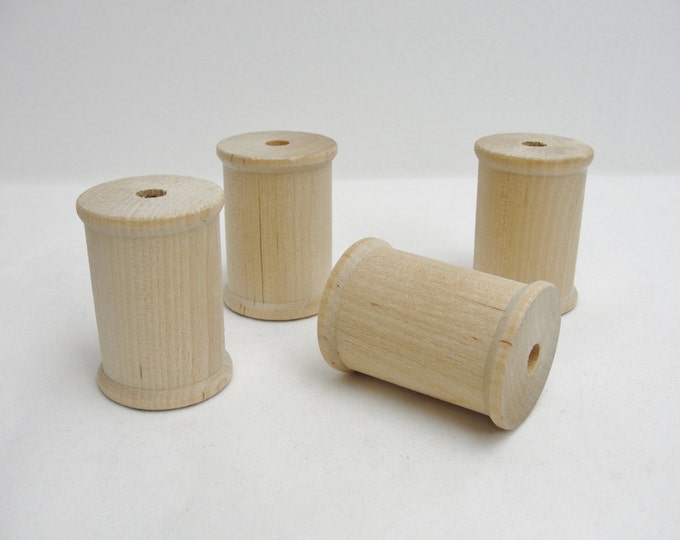 Wooden Spool 2" Tall Set of 4, Wood Spools - Etsy