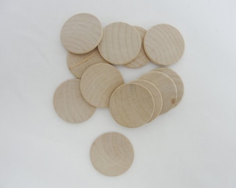 12 Wooden 2" Circles, 2 Inch Wood Disc, 2" X 1/8" Wood Disk Unfinished ...