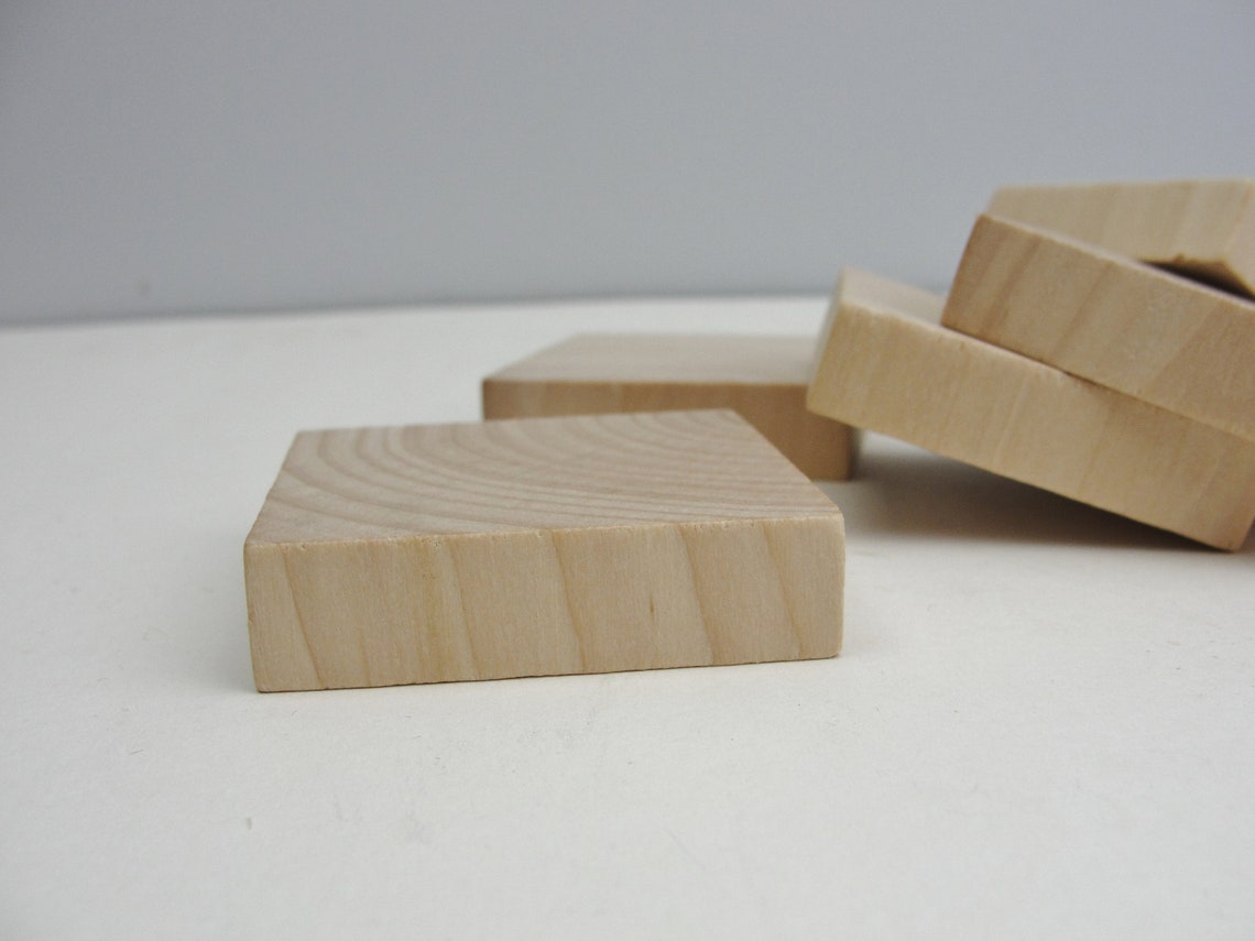 6 Chunky Wooden Squares 2 Inch 2 Wide 1/2 Thick | Etsy