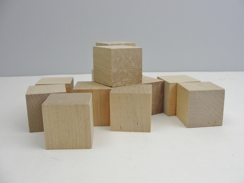 1.25" Wooden Block, 1 1/4 Inch Wooden Cube, Wood Block, Unfinished Wood ...