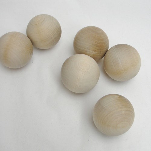 Wooden Ball 2 Solid Wood 2 Diameter Ball Set of 6 - Etsy