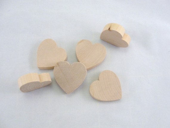 6 Chunky Wooden Hearts 2 Inch 2 Wide 1 2 Thick Unfinished Wood Hearts Diy Etsy UK