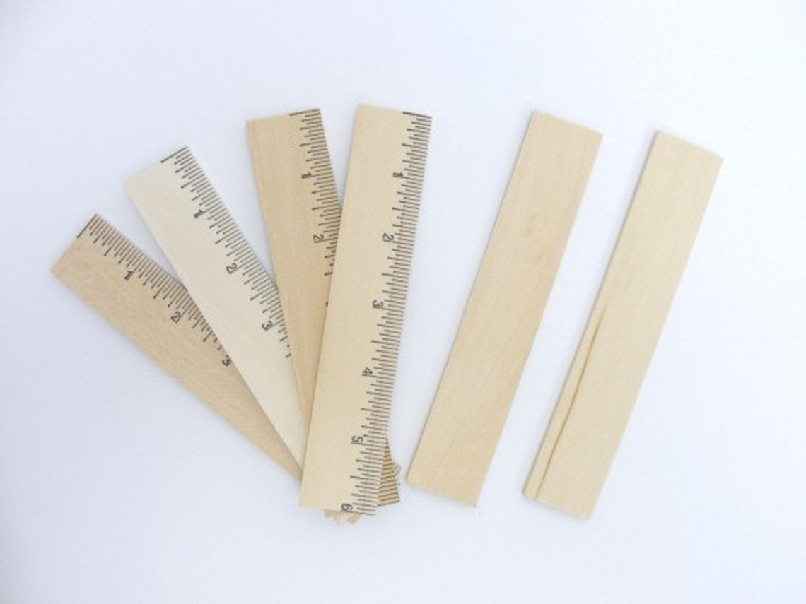 6 Ruler Wood Part Unfinished Ruler DIY Ruler Wood Set - Etsy