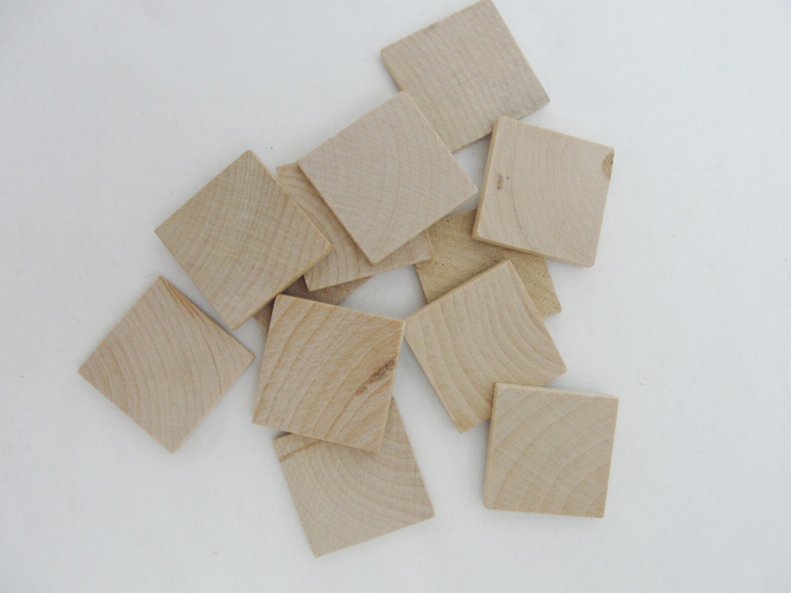 Wooden Tiles, Wooden Squares, 1 Inch (1") Square, 1/8" Thick, Set of 12 ...
