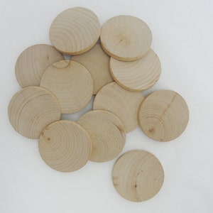 12 Wooden 2" Circles, 2 Inch Wood Disc, 2" X 1/4" Wood Disk Unfinished ...