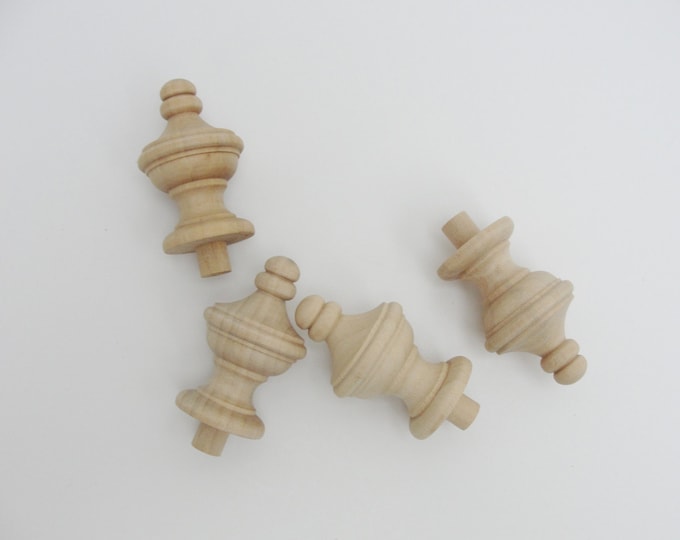 Small Wooden Finial Set of 4 - Etsy