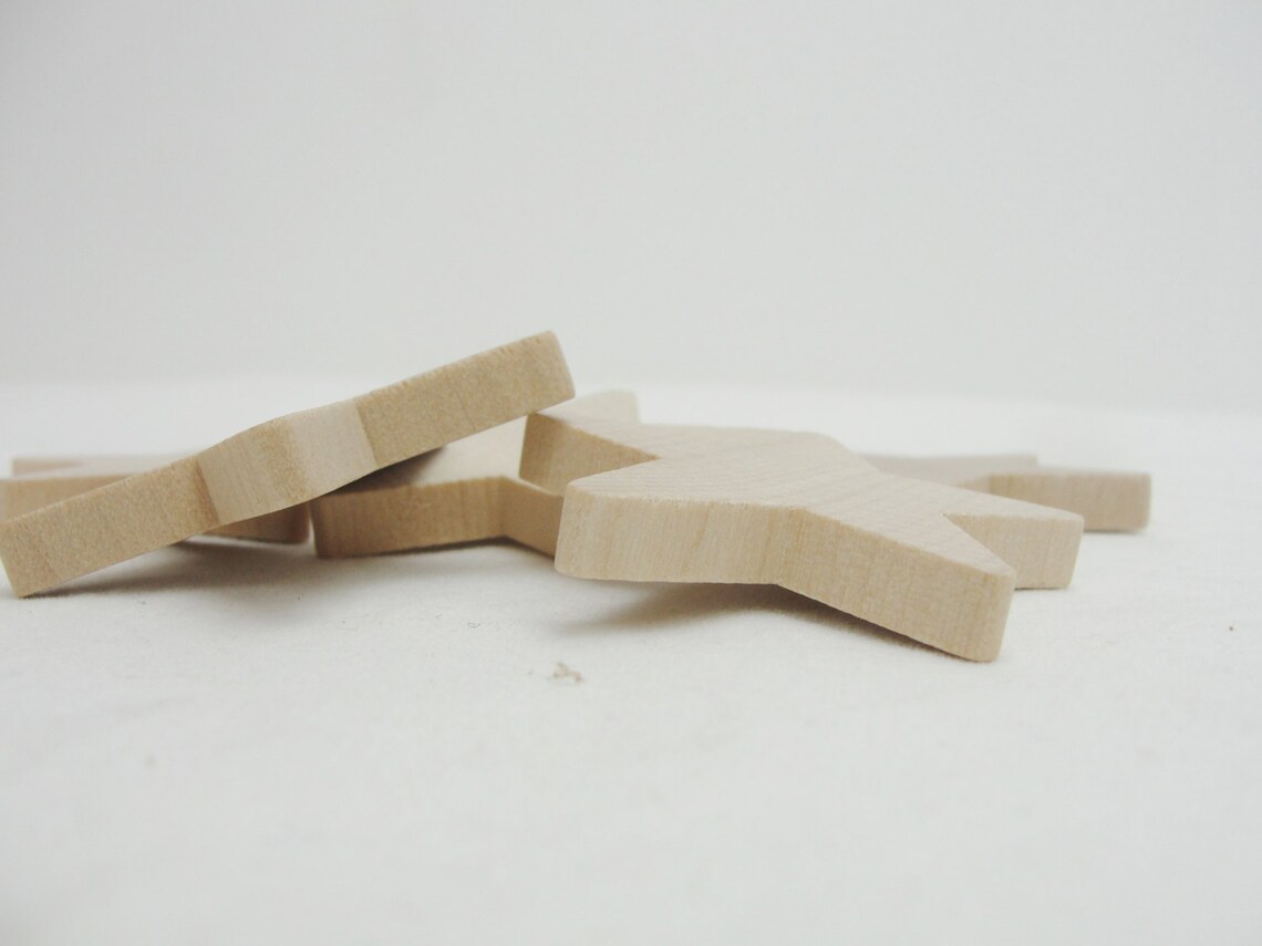 12 Traditional 2 Inch (2") Wooden Stars, 2" X 1/4" Wood Star ...