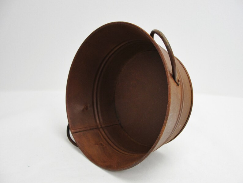Rusty Metal Bucket Rustic Centerpiece Container - Etsy