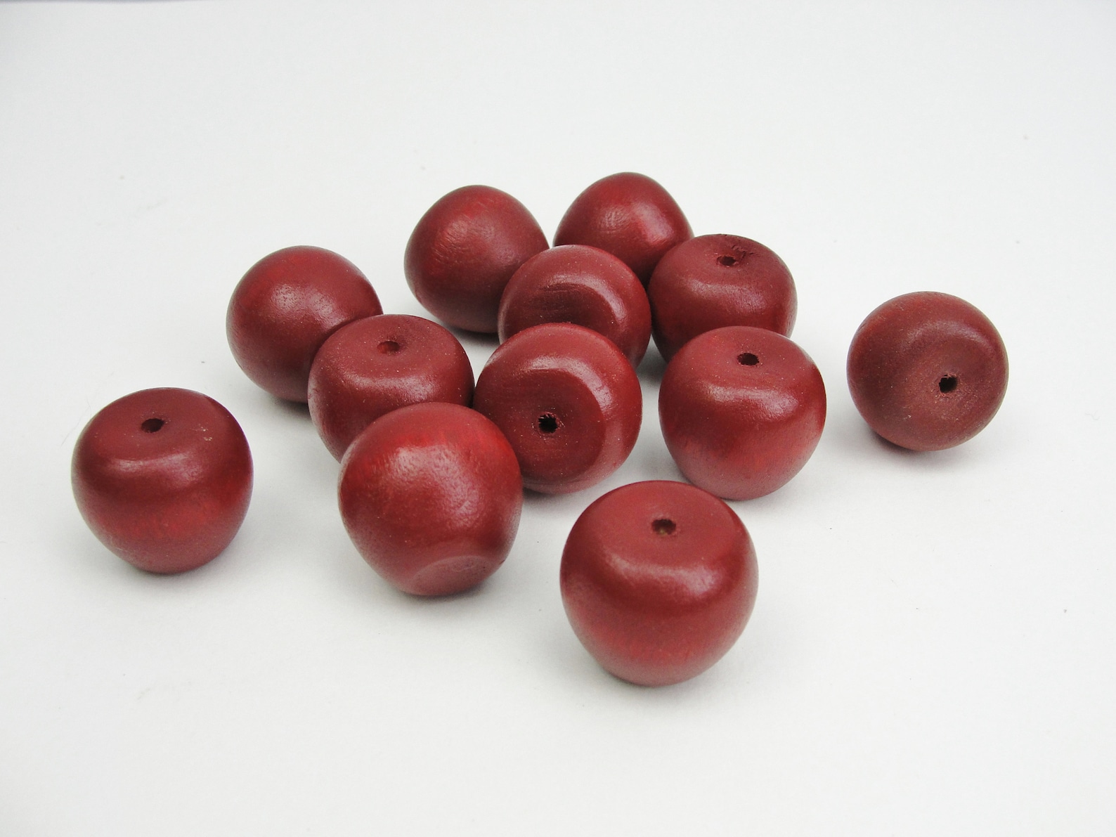 Wooden Mini Apples or Cherries Set of 12 Choose Red or Unfinished - Etsy