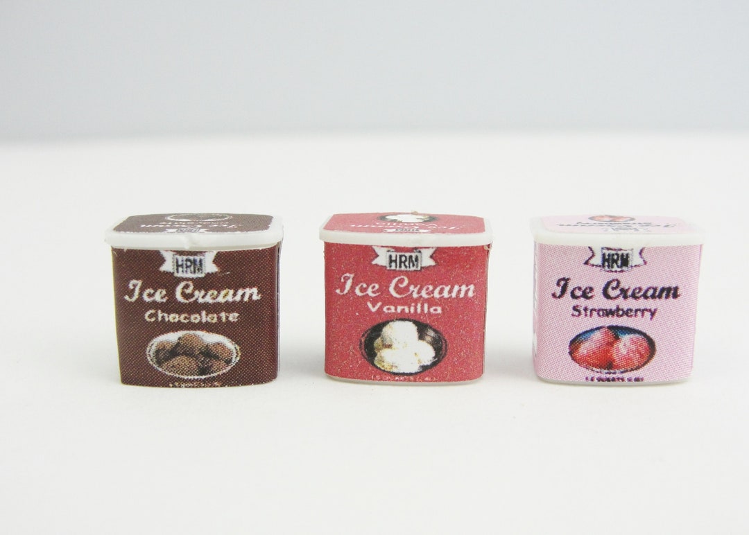 Dollhouse Miniature Ice Cream Carton Choose Your Flavor - Etsy