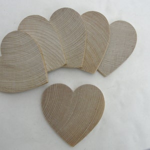 6 Wooden Hearts 3 Inch (3") Wide 1/4" Thick Wooden Hearts Unfinished ...