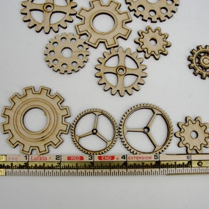 Wooden Gear Cutouts Set of 12 - Etsy