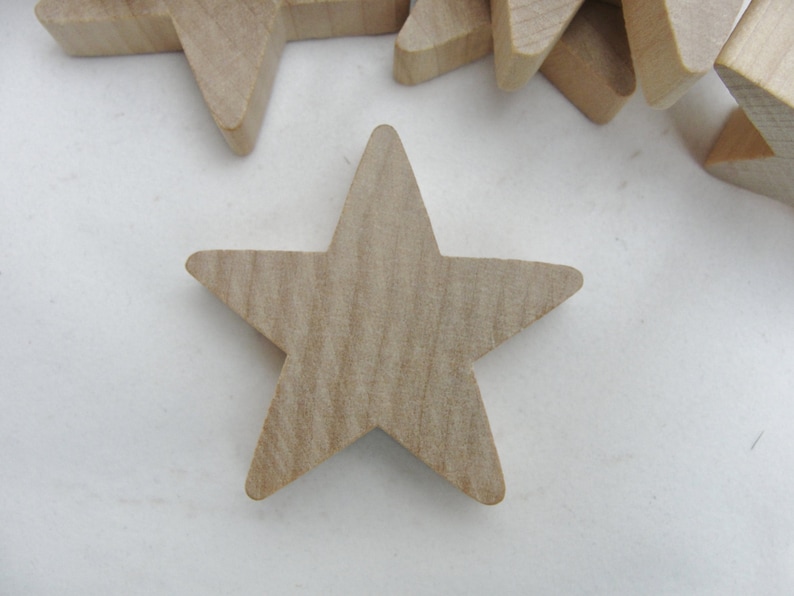25 Traditional 2 Inch Star Wood 2 X 1/2 Chunky - Etsy