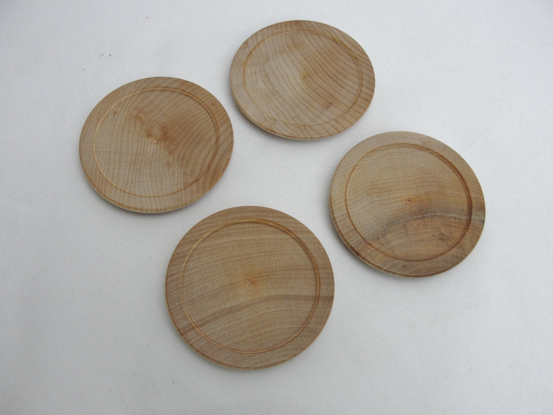 Miniature Wooden Plate 2 1/2", Wooden Plate 2.5", Doll Tea Party Plate ...